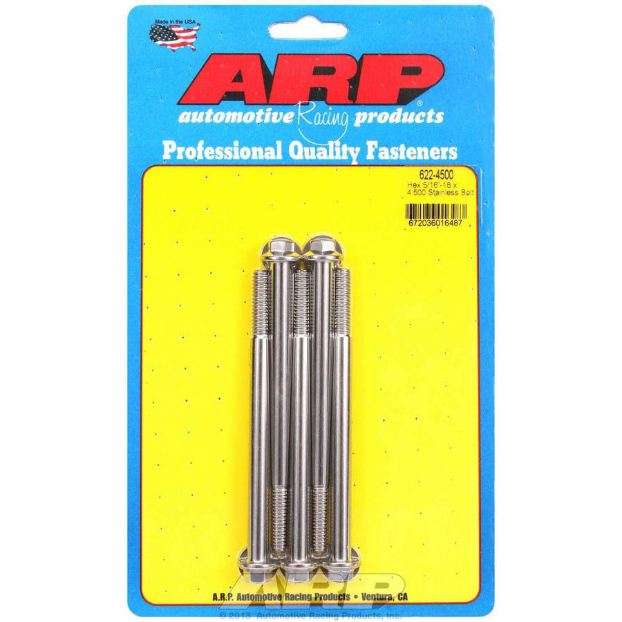 ARP Stainless Steel Bolt Kit 6 Point 5 5 16 18 X 4 500 622 4500 ARP Stainless Steel Bolt Kit 6 Point 5 5 16 18 X 4 500 622 4500