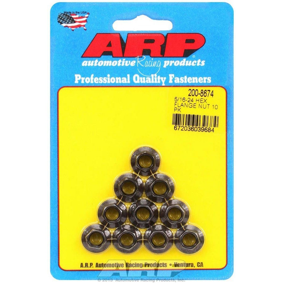 ARP Locking Nut 5/16-24" Thread 3/8" Hex Head Serrated Flange ...