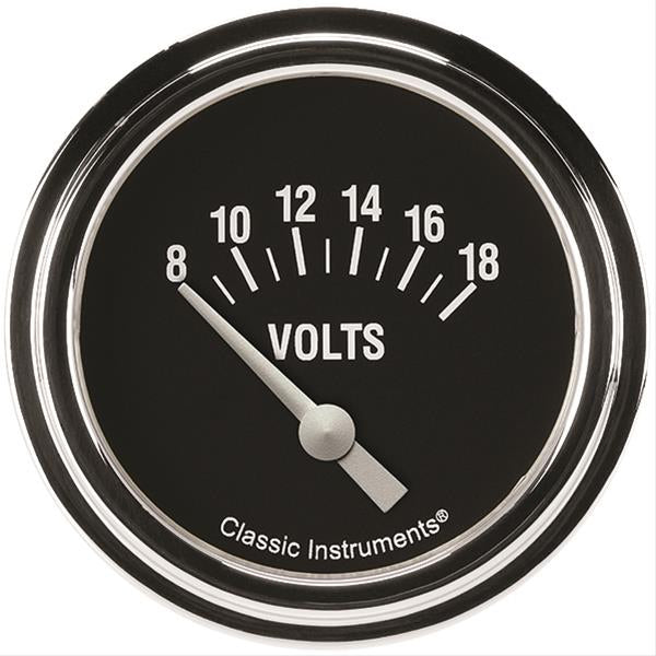 Classic Instruments Hot Rod Voltmeter Gauge - 8-18 Volts - Short Sweep ...