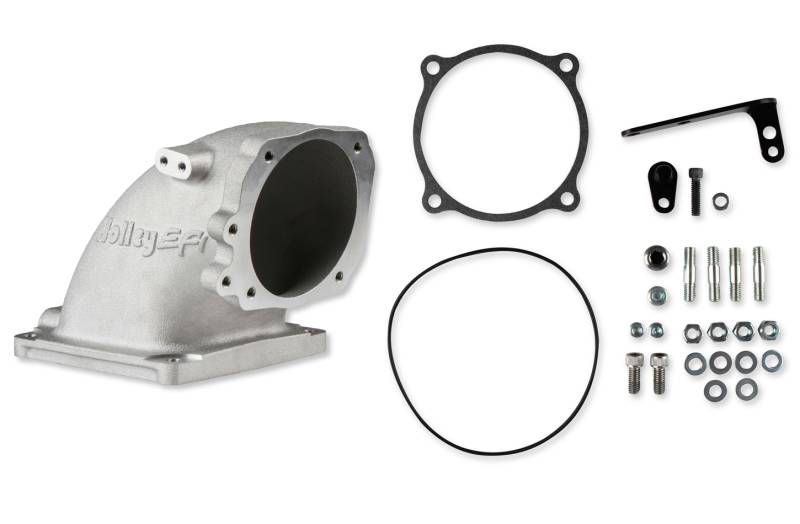 Holley Throttle Body Adapter - Elbow - Aluminum - Natural - Ford 105 mm ...