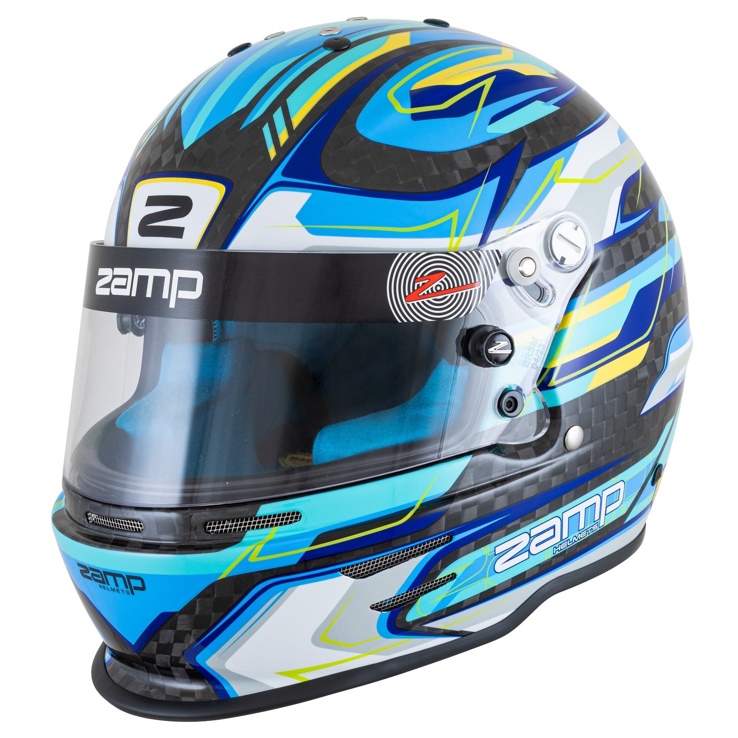 Zamp H785C0452 Zamp RZ-48Y Youth Carbon Graphic Helmet - Flo Blue / Carbon – Pit Stop USA